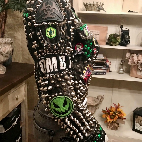 Hand Crafted | Jackets & Coats | Designer Studded Zombie Punk Denim ...